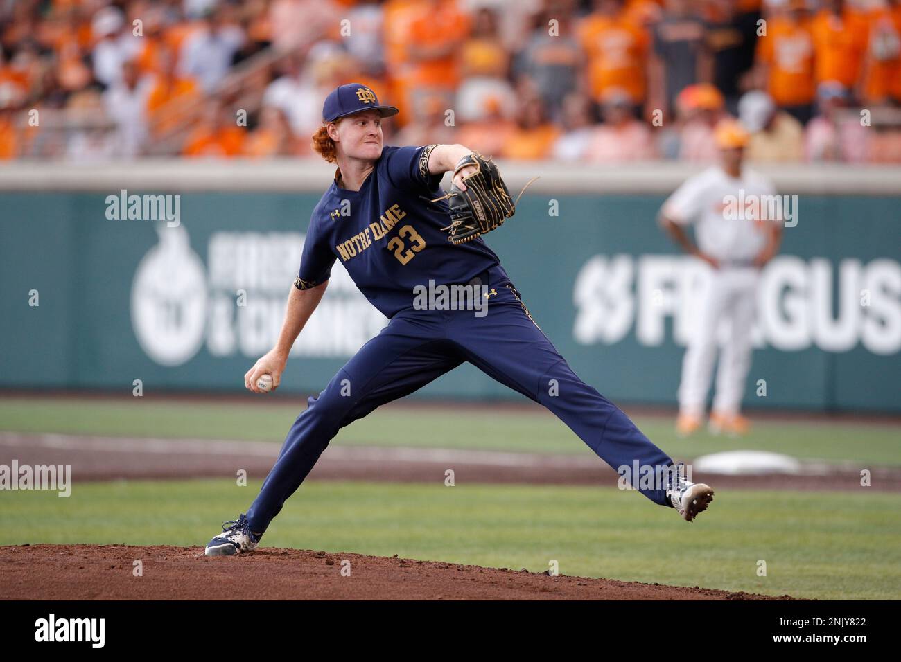 Notre Dame Fighting Irish starting pitcher Austin Temple (23) in action ...