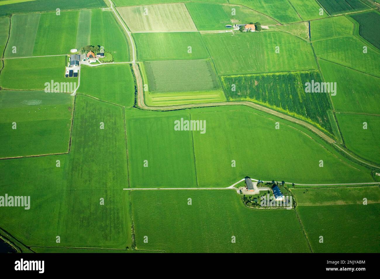 Luchtfoto van boerenland in Friesland; Aerial photo of rural aereas in ...