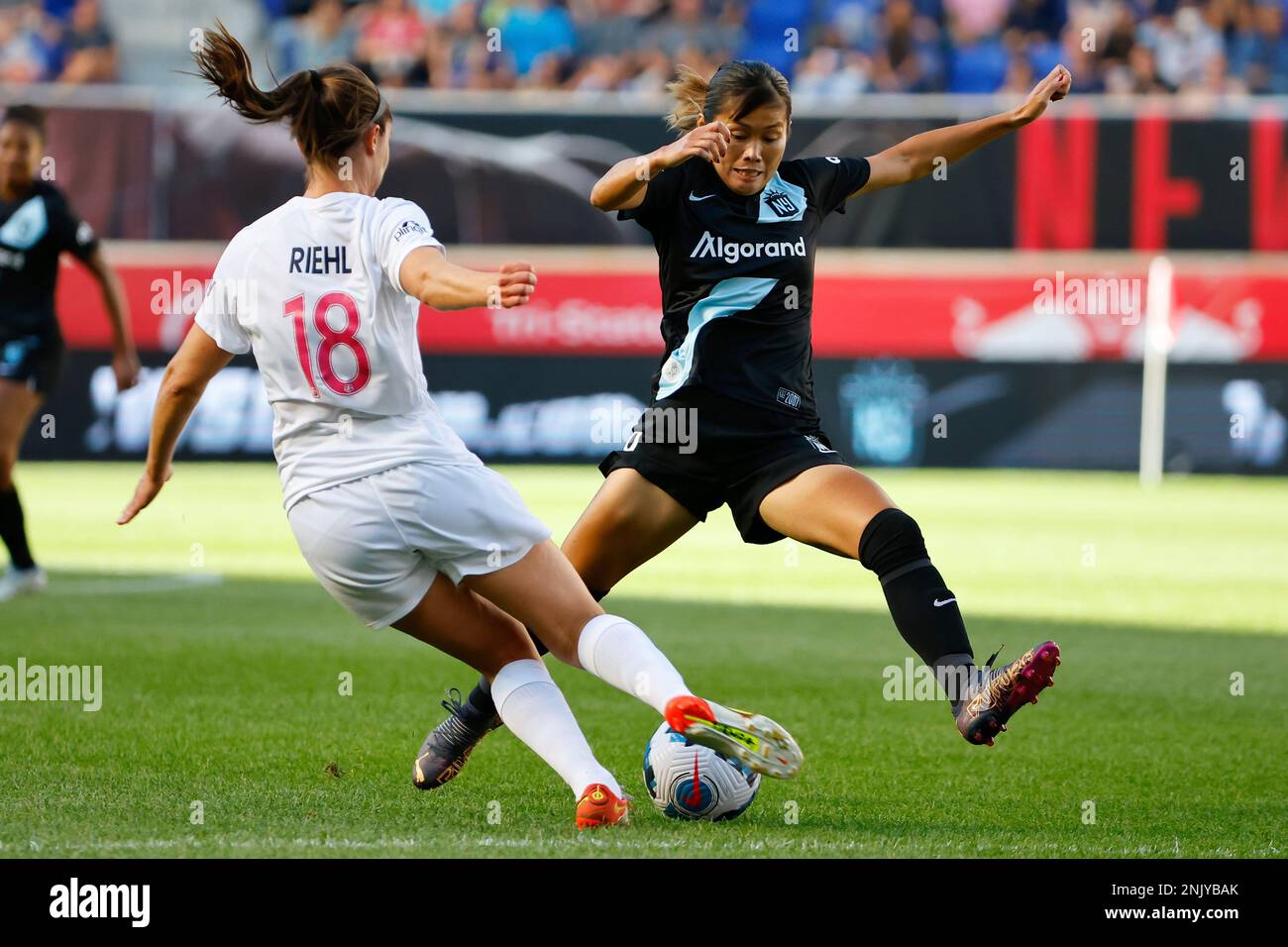HARRISON, NJ - JUNE 19: NJ/NY Gotham FC midfielder Nahomi Kawasumi (9 ...