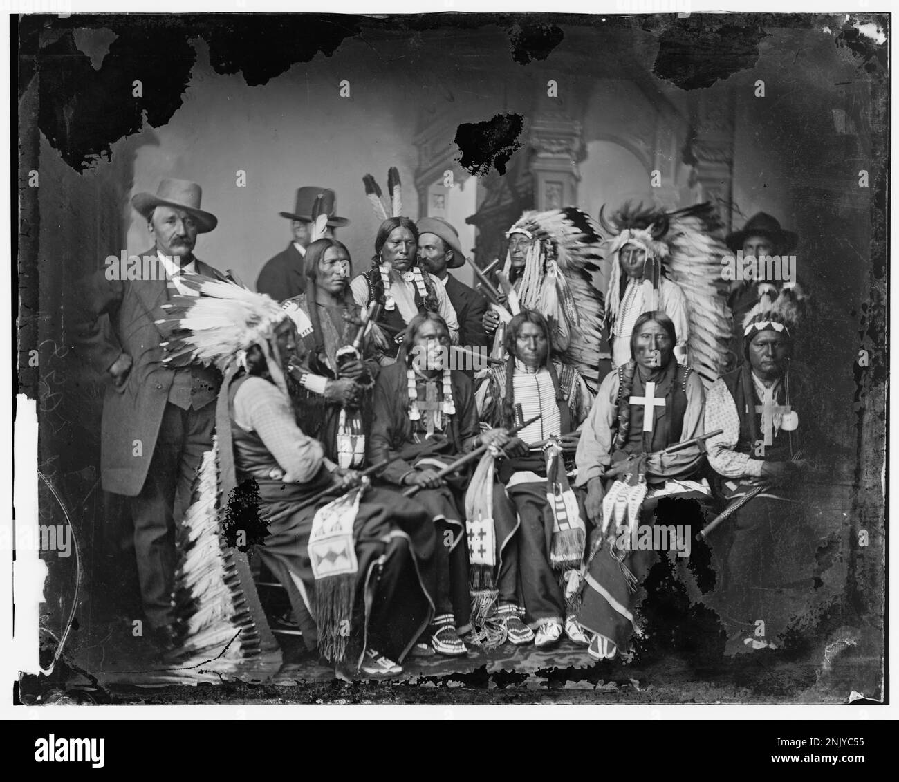 Portrait of the Sioux and Arapahoe Indian delegations, featuring key ...