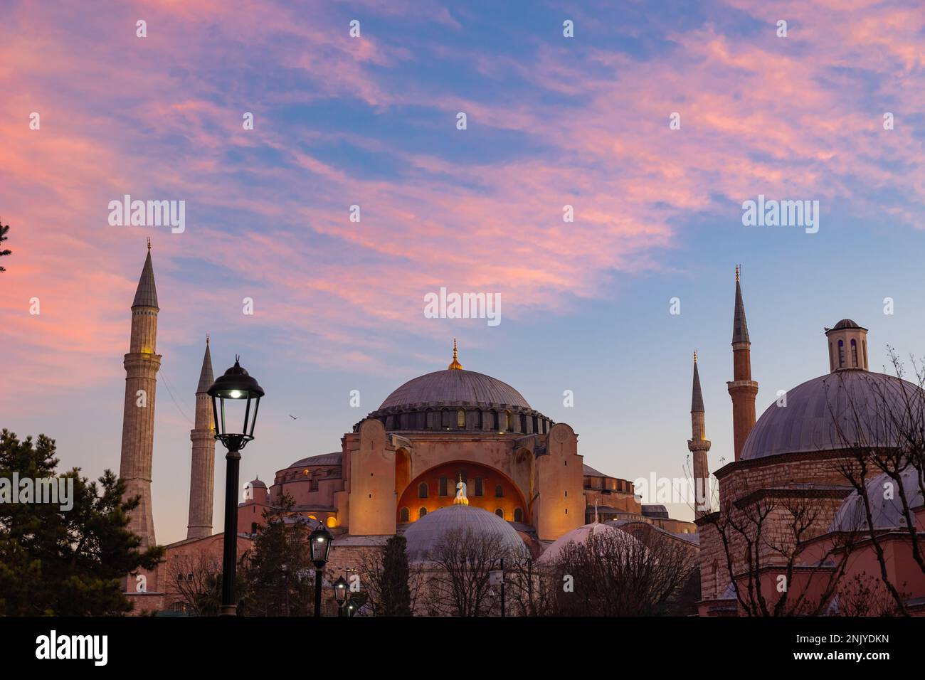 Islamic background. Ayasofya Mosque or Hagia Sophia in the morning with ...