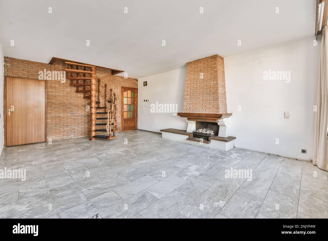 Interior design of house in traditional style with round narrow ...