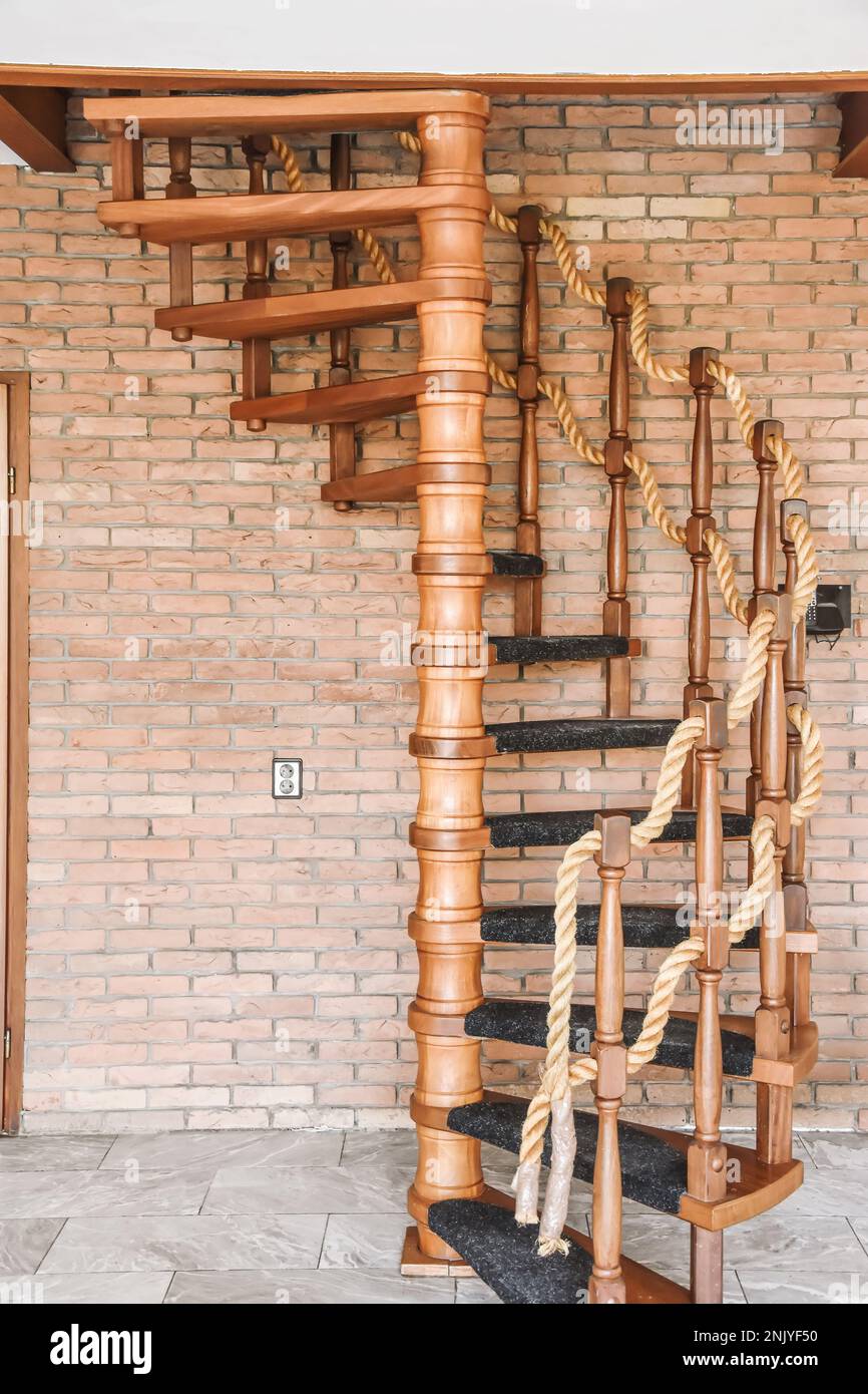 Interior design of house in traditional style of steps with wooden ...