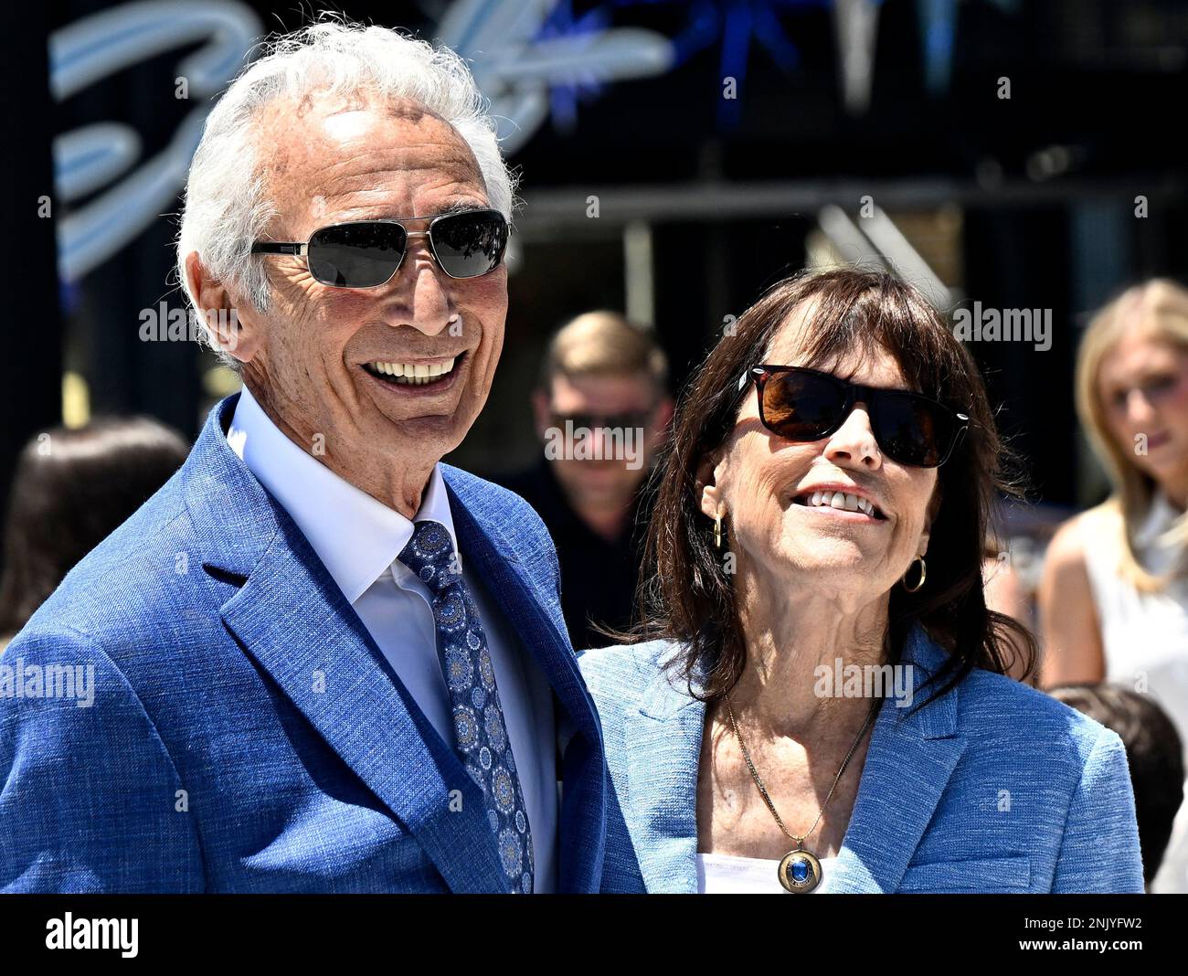 Form Dodgers pitcher Sandy Koufax stands with his wife, Jane Purucker ...