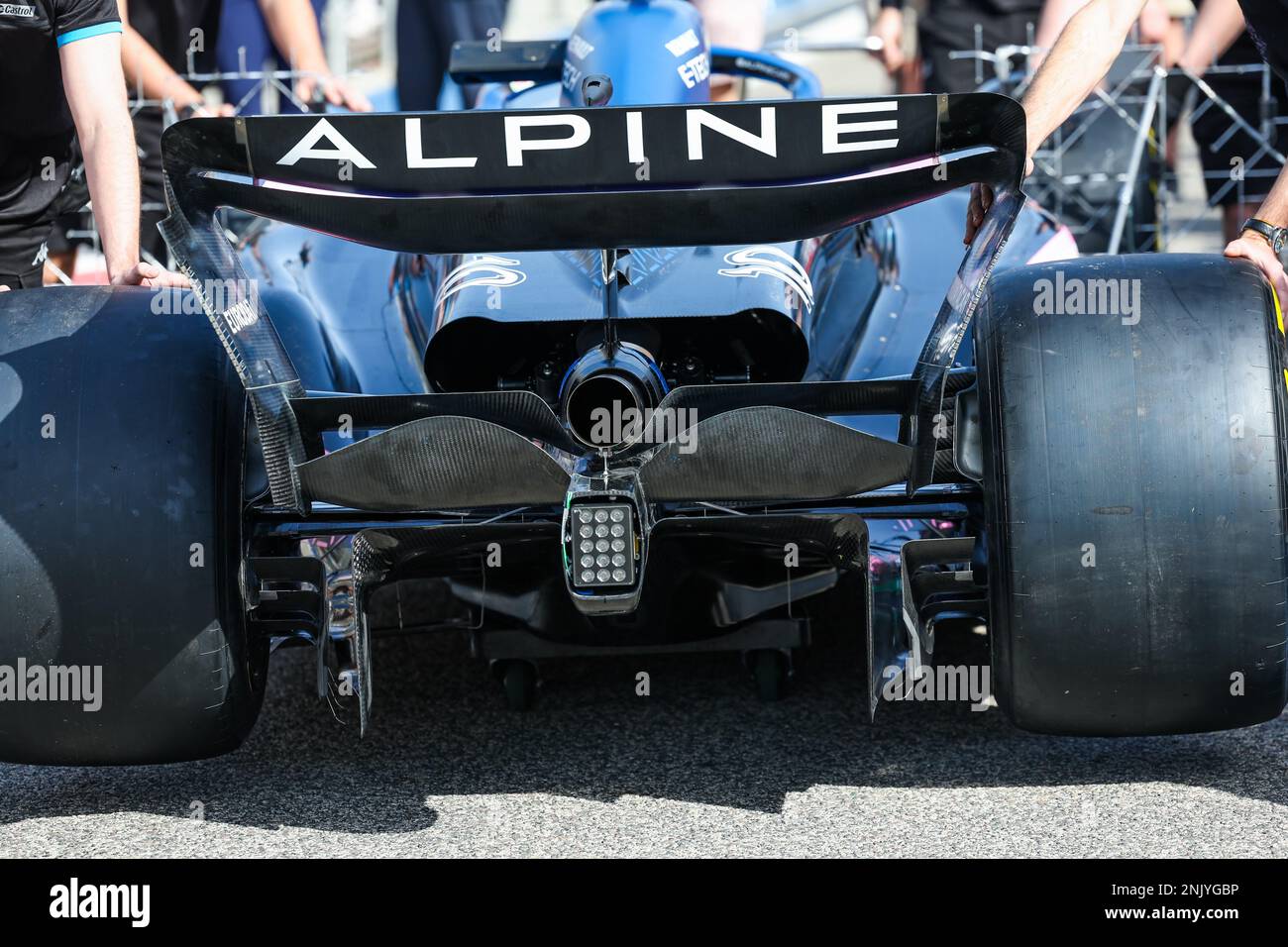 Sakhir, Bahrain - 23/02/2023, Technical details of the rear of the ...