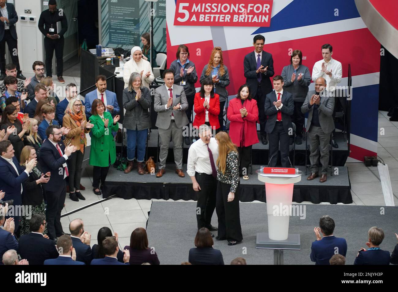 Deputy leader Angela Rayner greets Labour Party leader Sir Keir Starmer ...