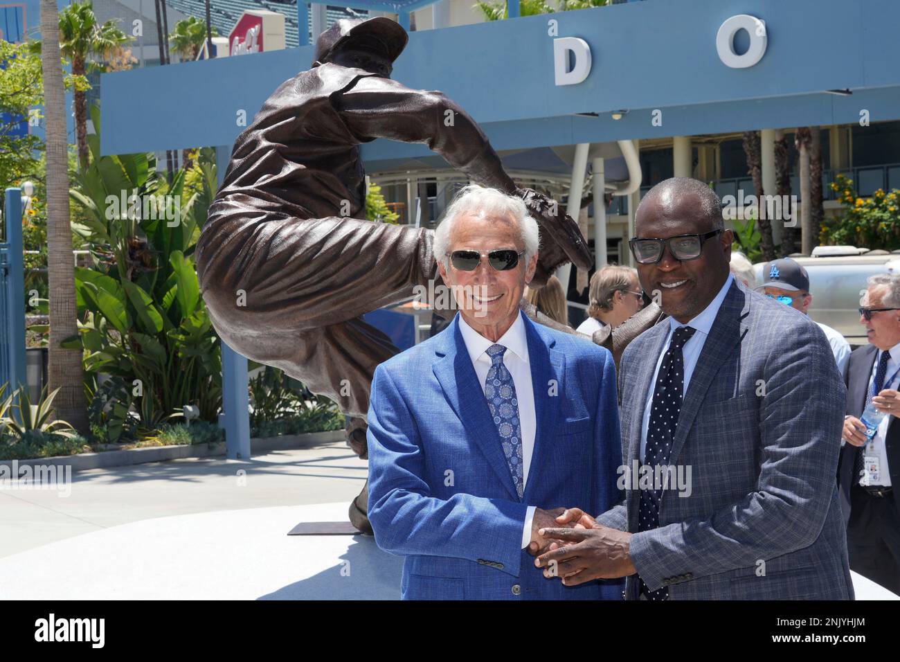 Former Brooklyn and Los Angeles Dodgers pitcher Sandy Koufax (left) and ...