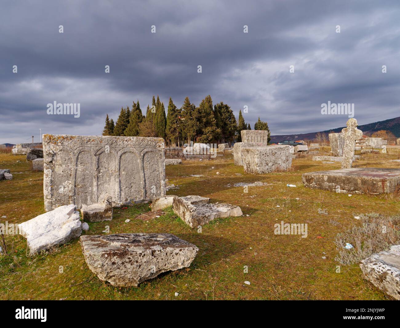 Stecci Medieval Tombstones Graveyards in Bileca, Bosnia and Herzegovina ...