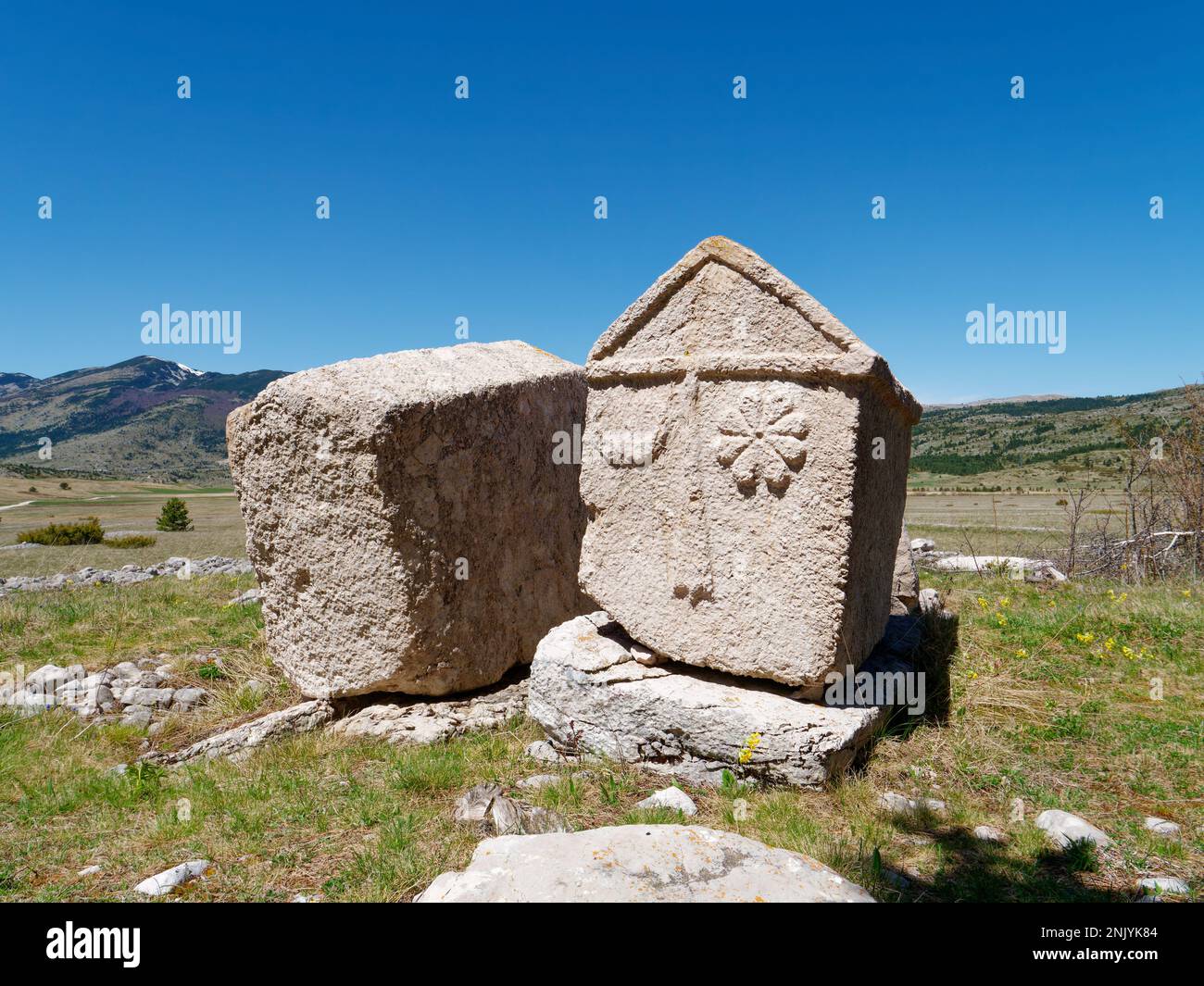 Stecci Medieval Tombstones Graveyards Risovac in Blidinje, BiH. Unesco ...