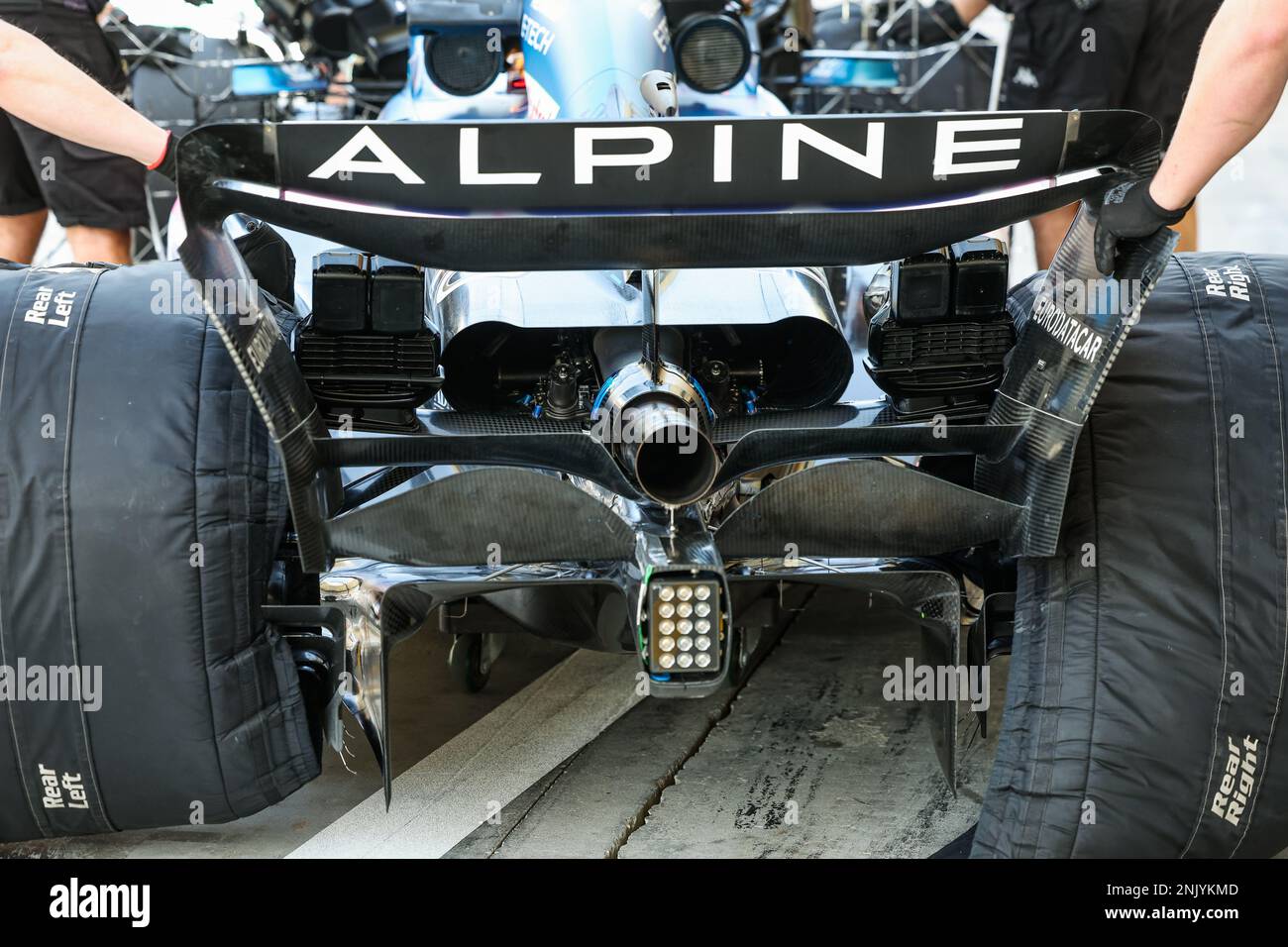 Sakhir, Bahrain - 23/02/2023, Technical details of the rear of the ...