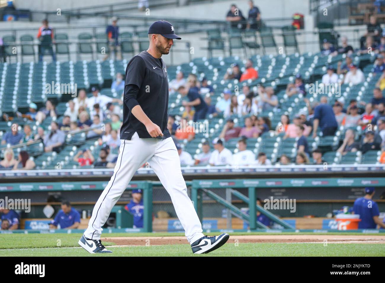 DETROIT, MI - JUNE 17: Detroit Tigers pitching coach Chris Fetter walks ...