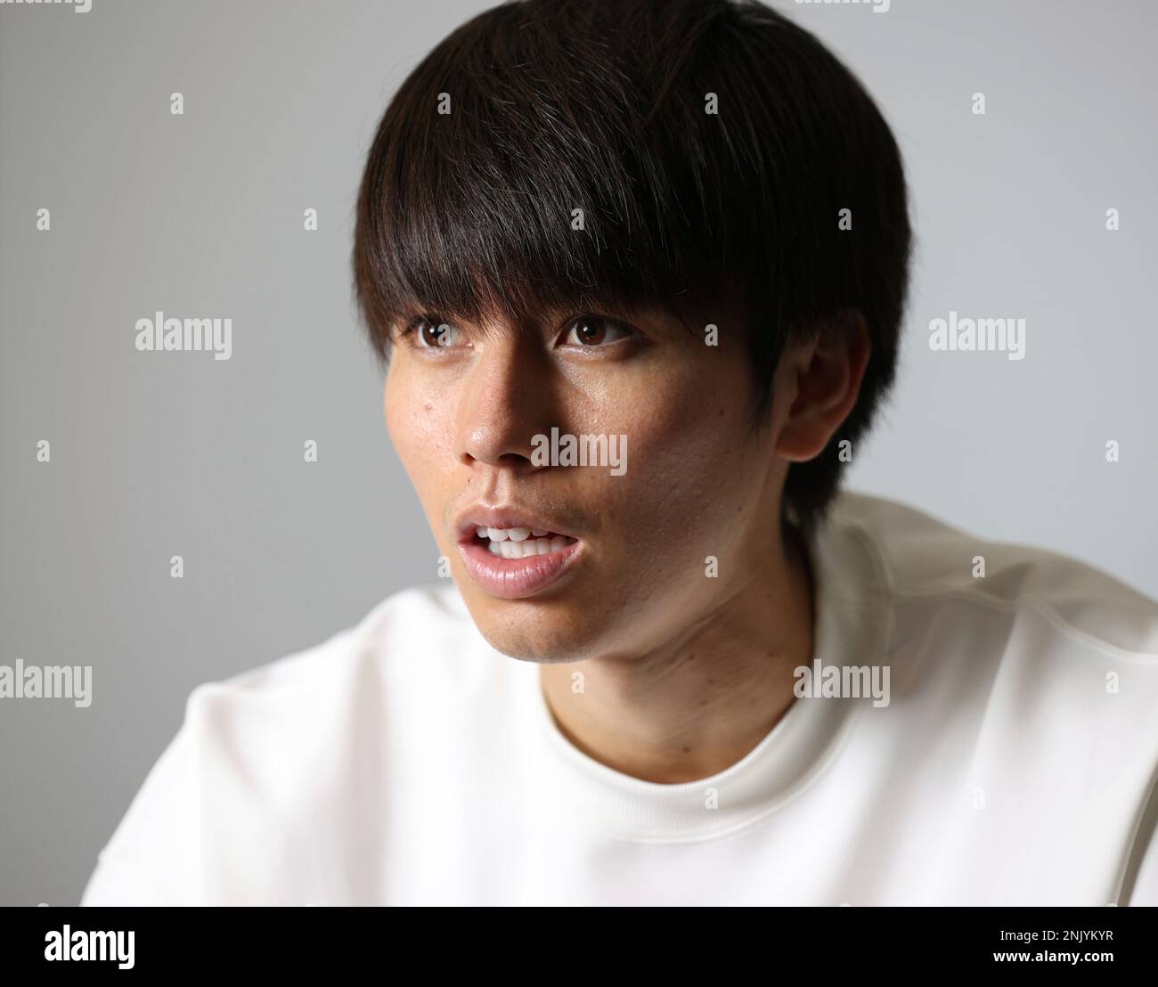 Ao Tanaka speaks during an interview in Tokyo on June 17, 2022. 23-year ...