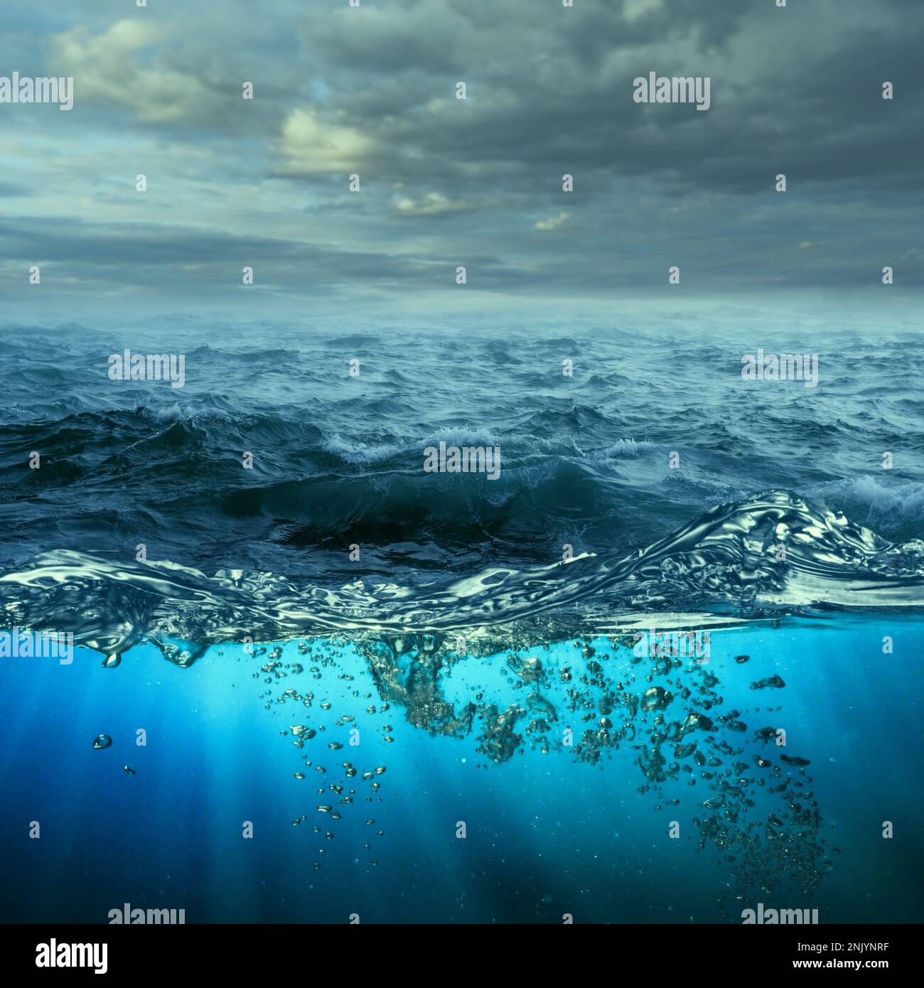 Deep underwater, abstract marine background. Tranquil view Stock Photo ...