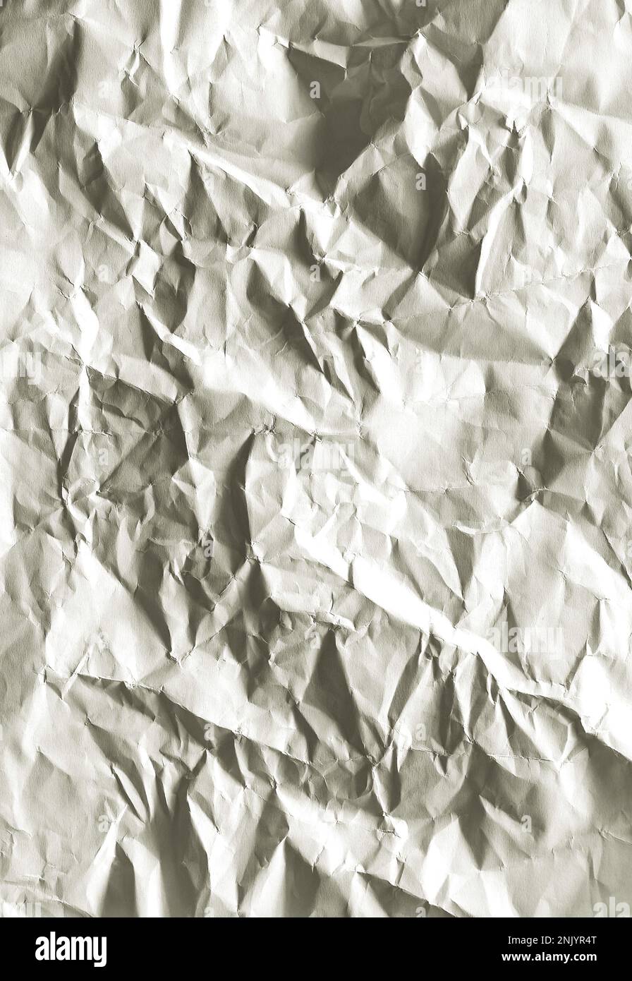 wrinkled white paper. Textured paper background with copy space. Top ...