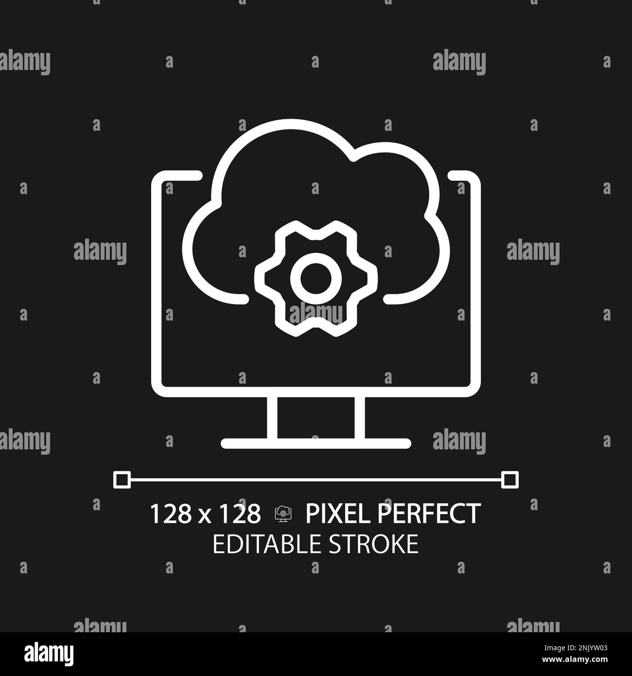 Cloud based software pixel perfect white linear icon for dark theme ... Cloud based software pixel perfect white linear icon for dark theme ...