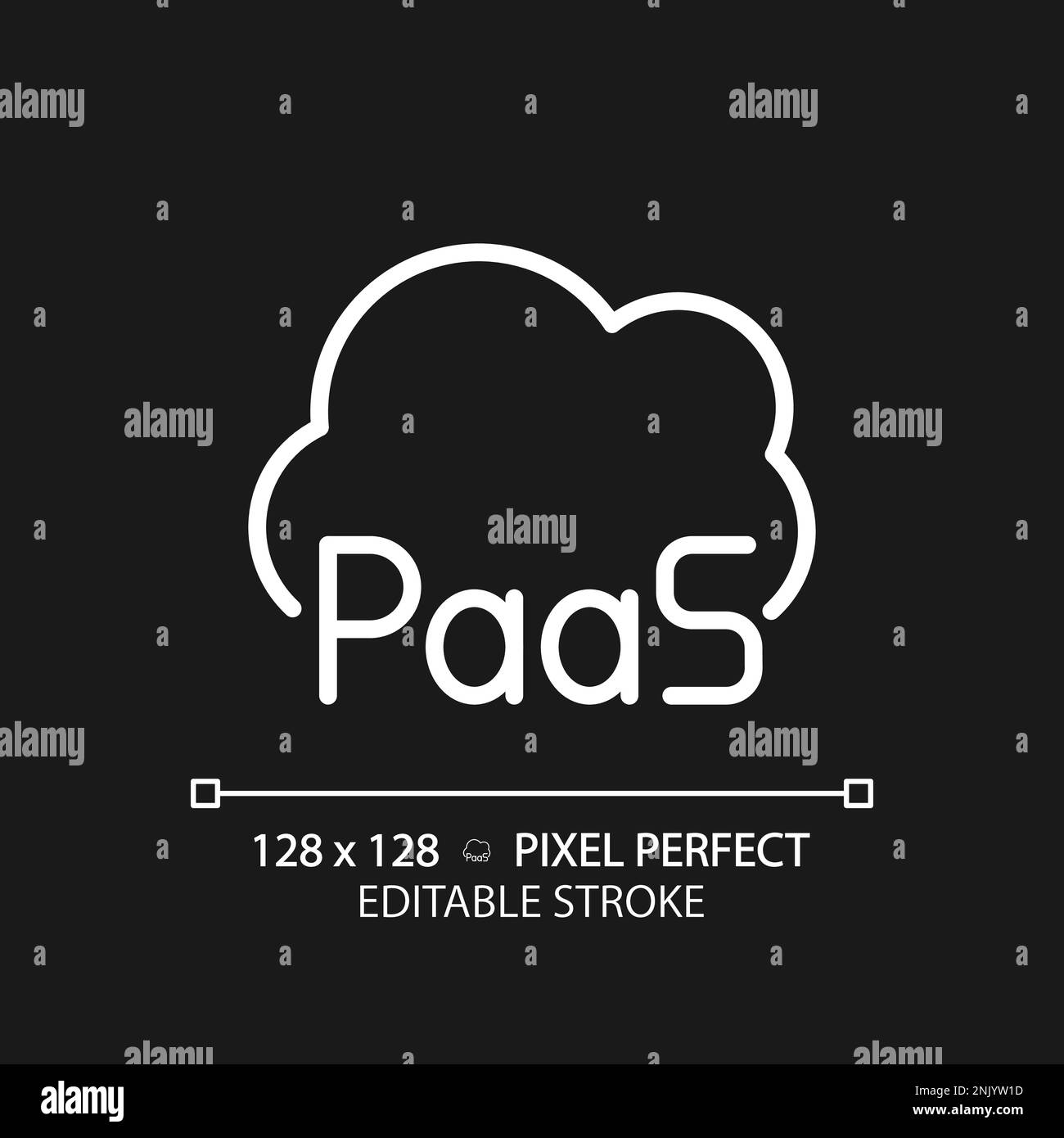 PaaS cloud computing pixel perfect white linear icon for dark theme Stock Vector Image & Art - Alamy