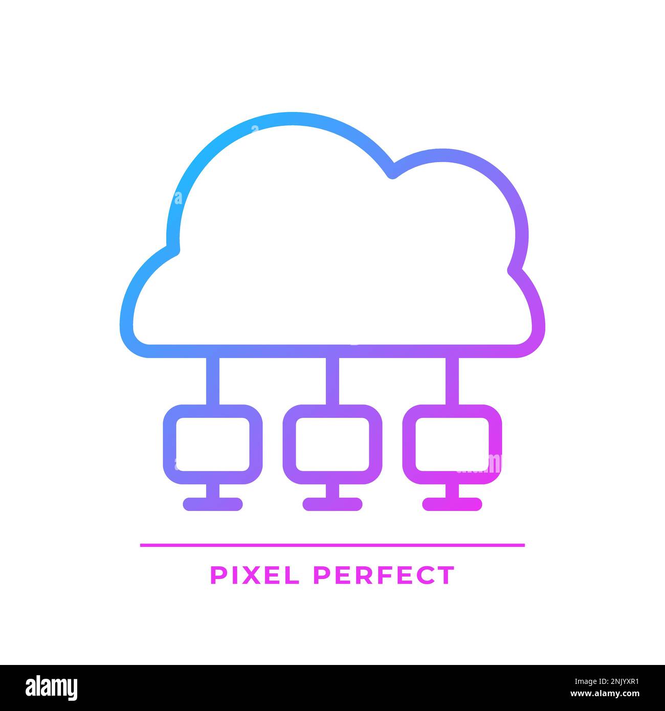 Cloud network pixel perfect gradient linear vector icon Stock Vector ...