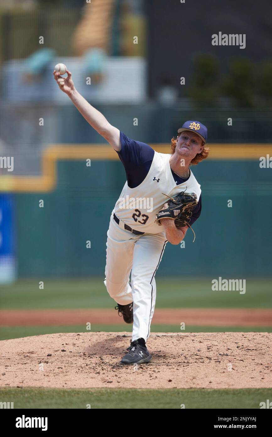 Notre Dame Fighting Irish starting pitcher Austin Temple (23) in action ...