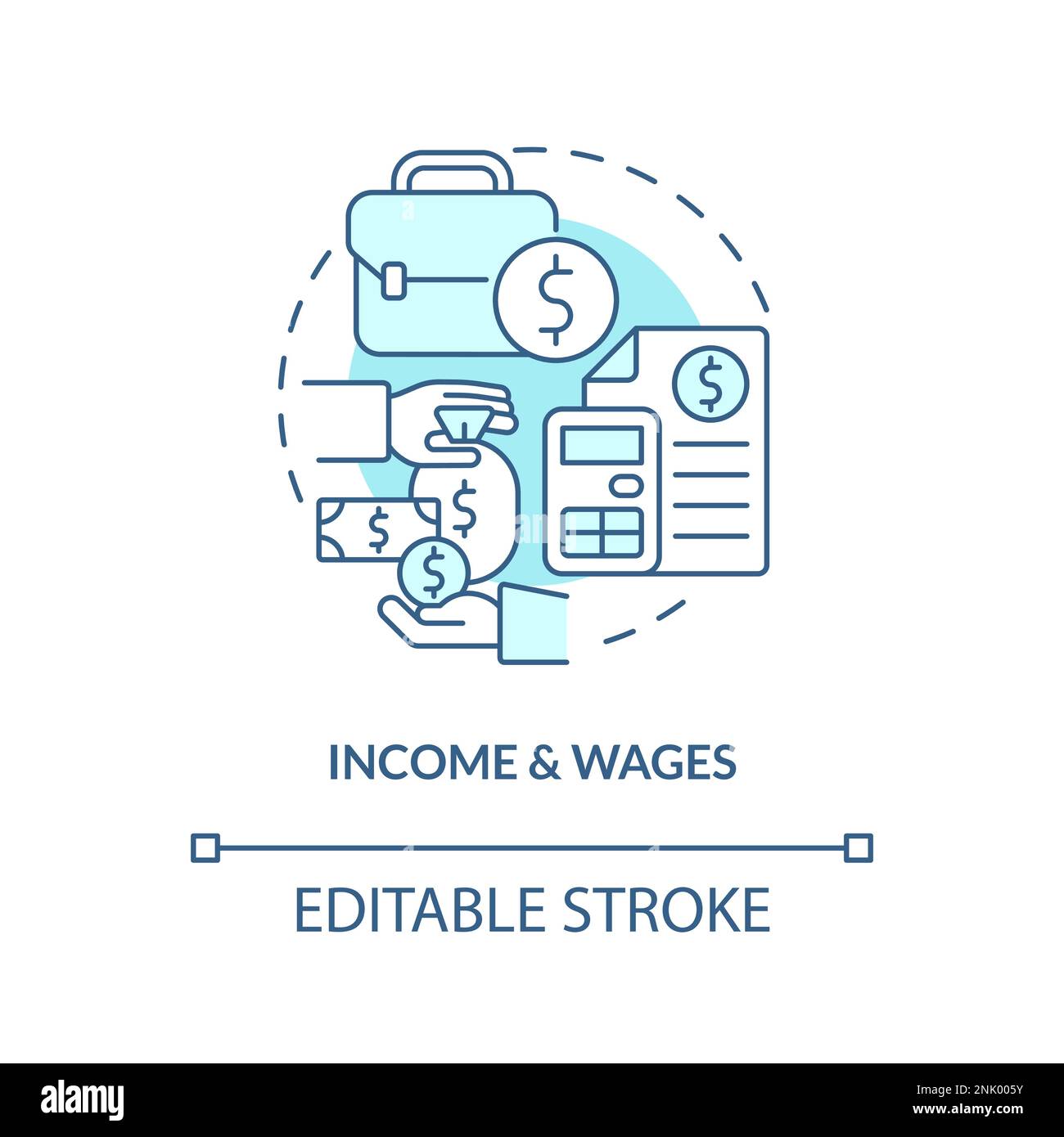 Income and wages turquoise concept icon Stock Vector Image & Art - Alamy