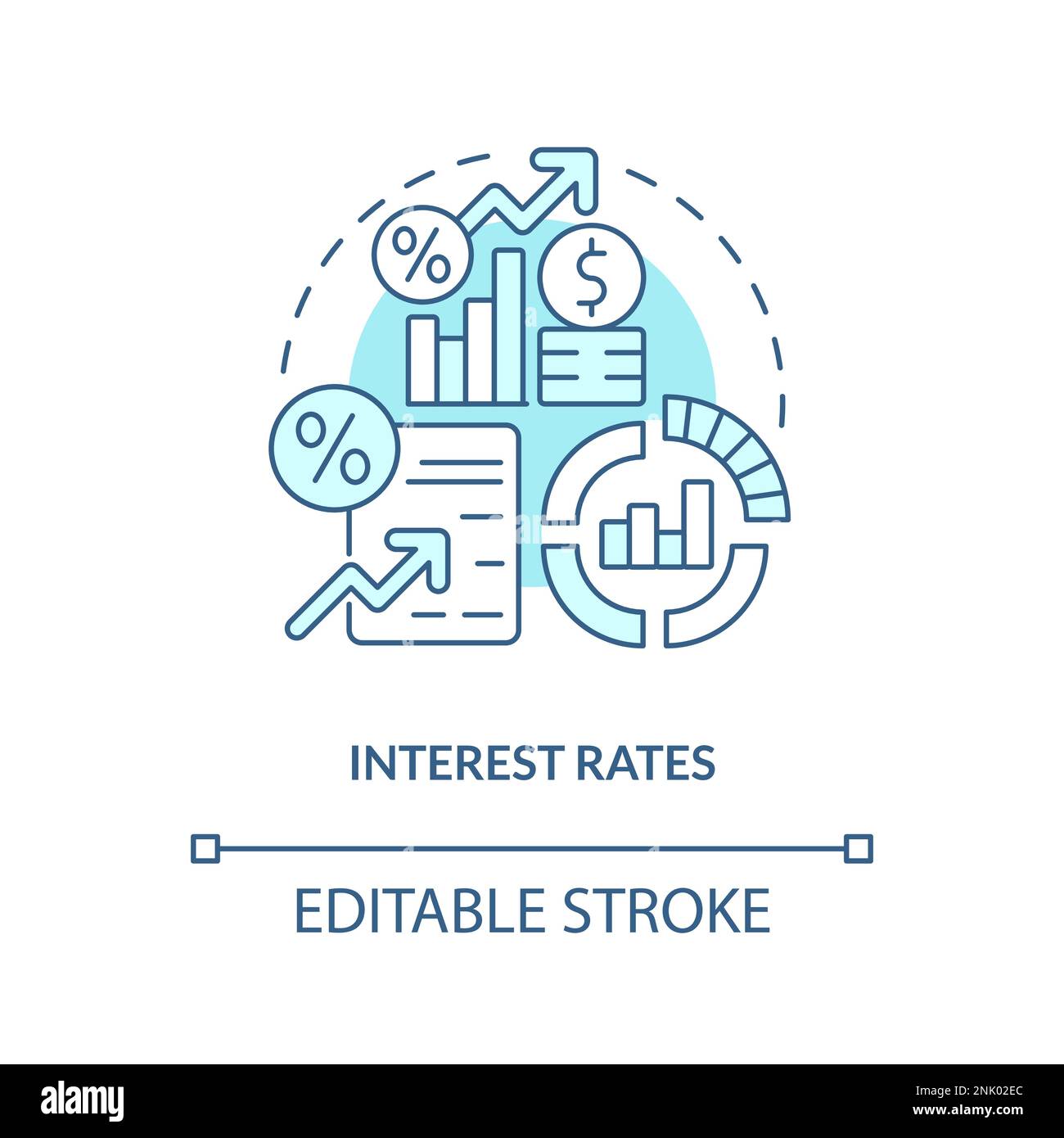Interest rates turquoise concept icon Stock Vector Image & Art - Alamy