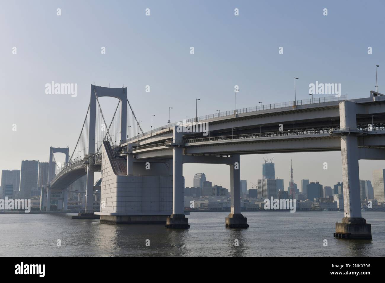 A picture taken on April 10, 2022 shows the Rainbow Bridge which ...