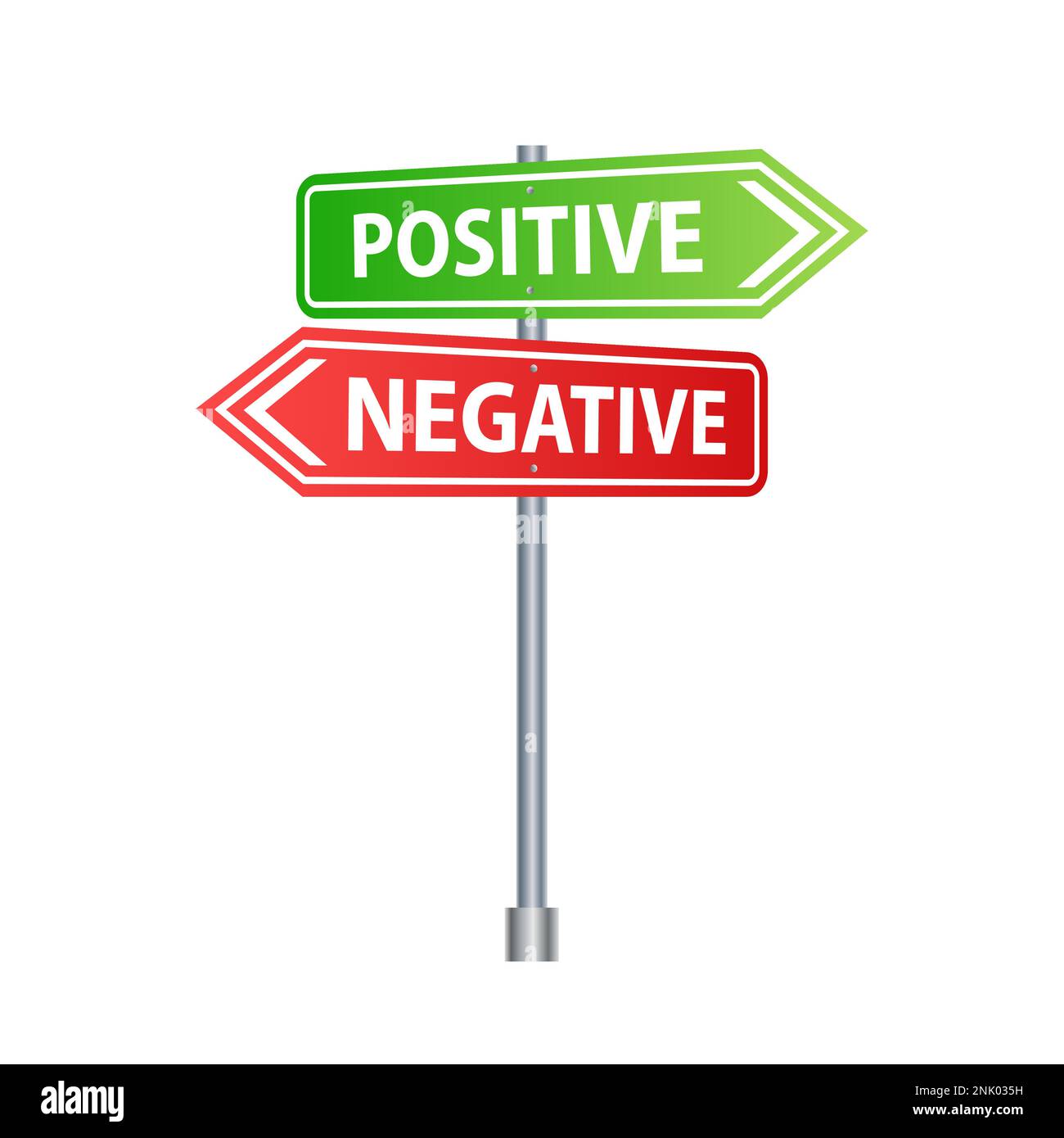 Positive and Negative road sign. Vector illustration Stock Vector Image ...