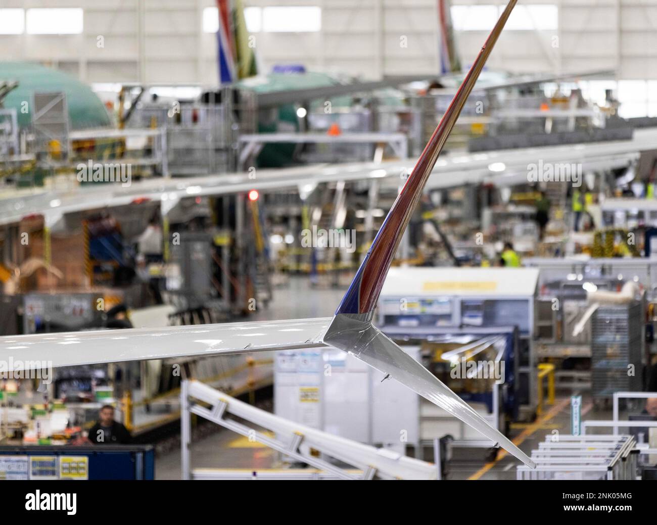 Boeing employees work on the 737 MAX on the final assembly line at ...