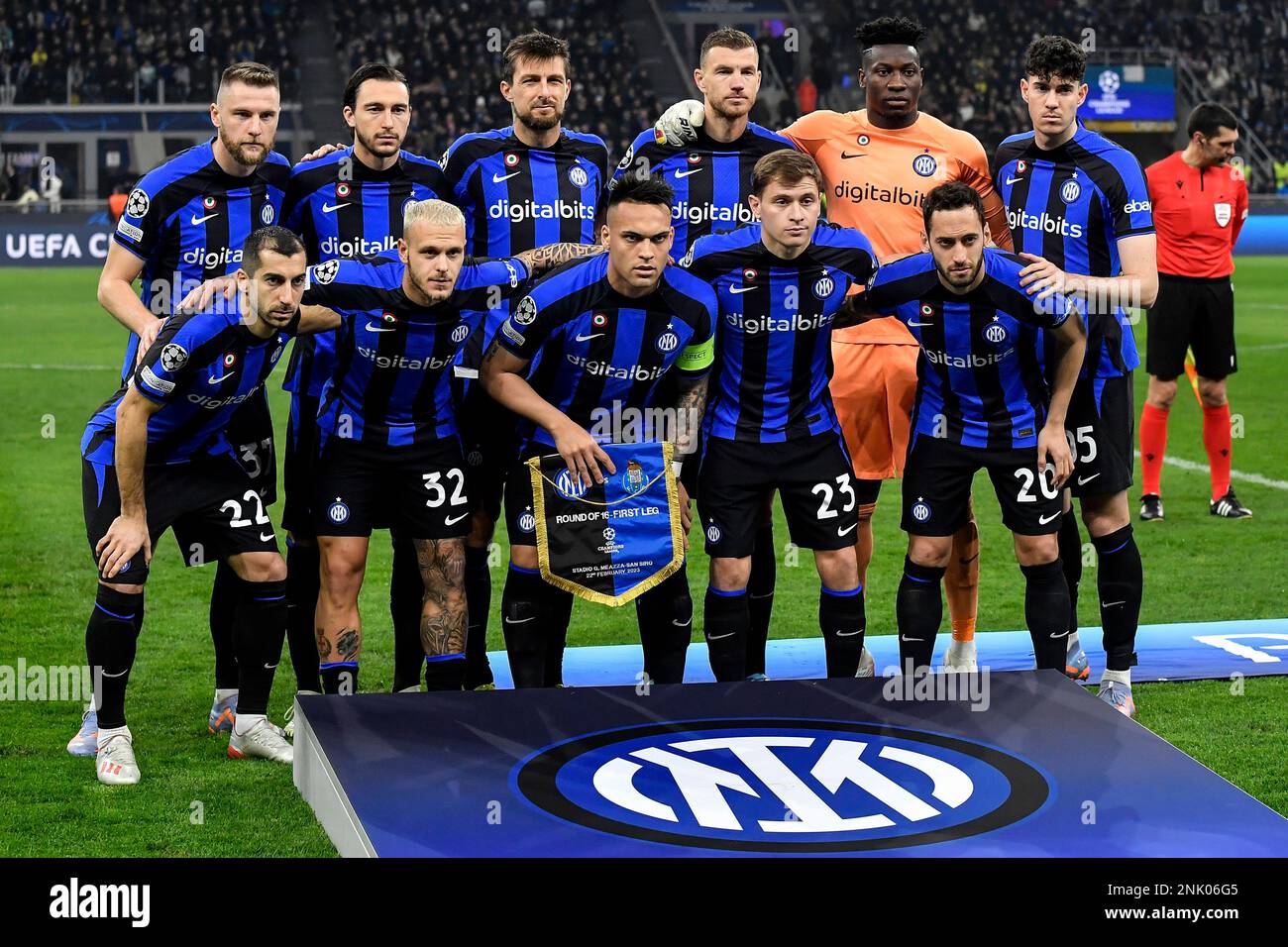 FC Internazionale players pose for a team photo during the Champions ...