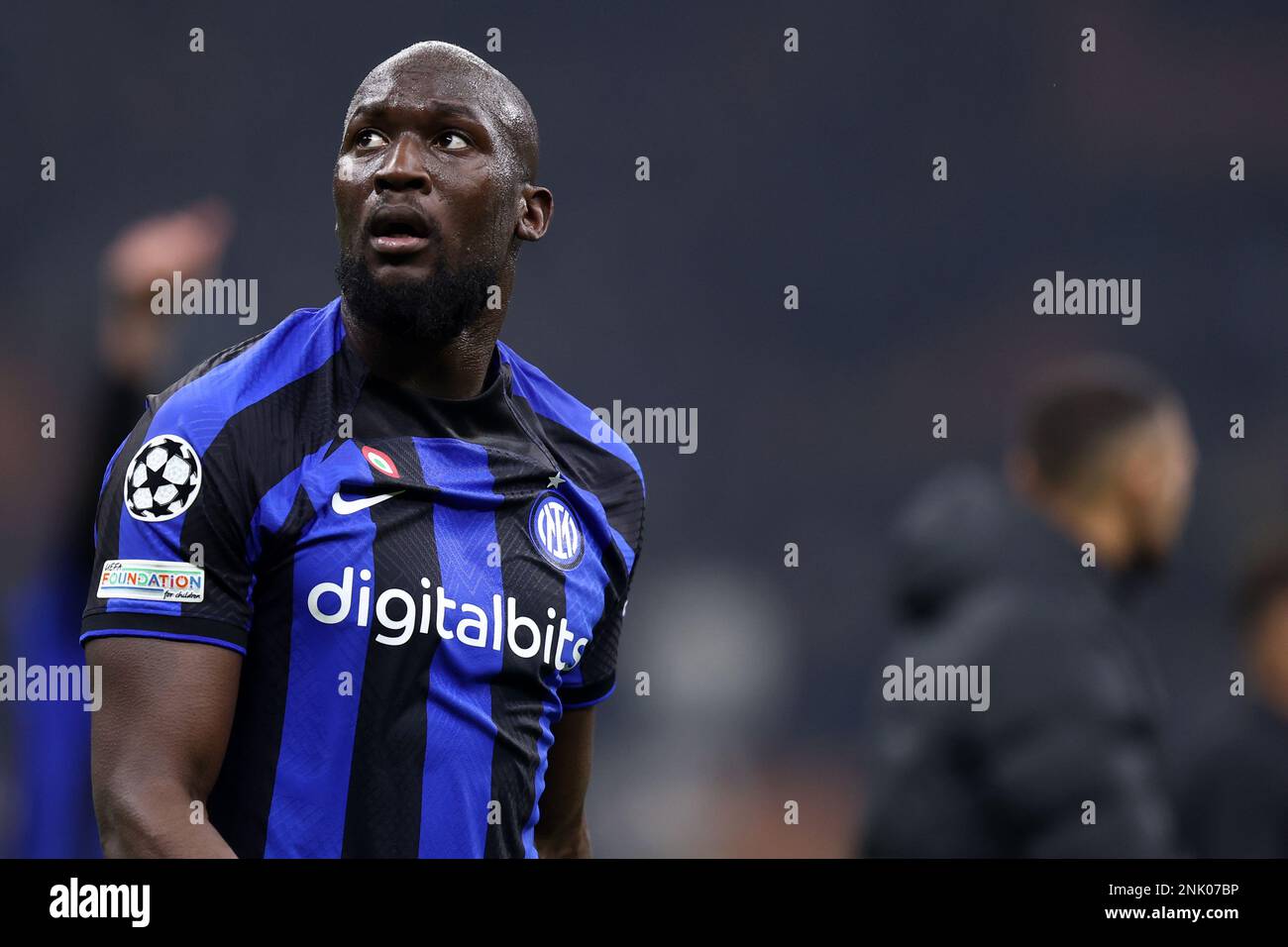 Romelu Lukaku of Fc Internazionale looks on during the Uefa Champions ...