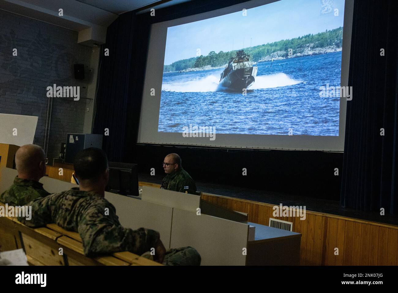 Finnish Navy Capt. Marko Laaksonen, commander of Coastal Brigade, left ...