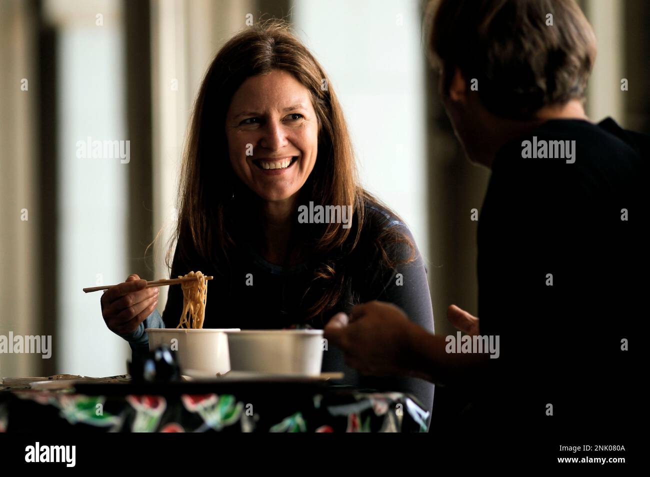 Robin Workman, of San Francisco, enjoys the freshly made ramen being ...