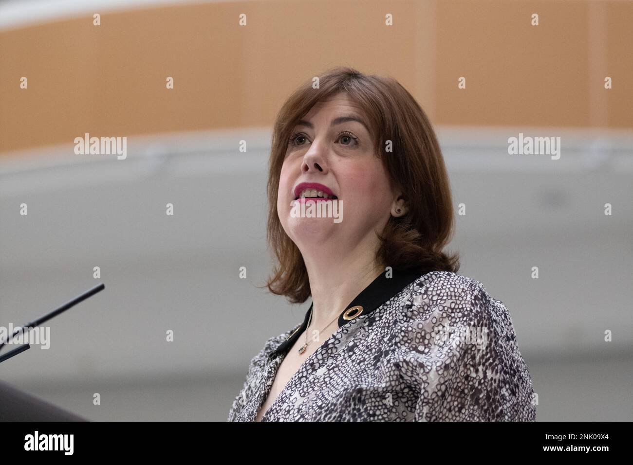 Manchester, UK. February 23rd, 2023. Lucy Powell Shadow Secretary of ...