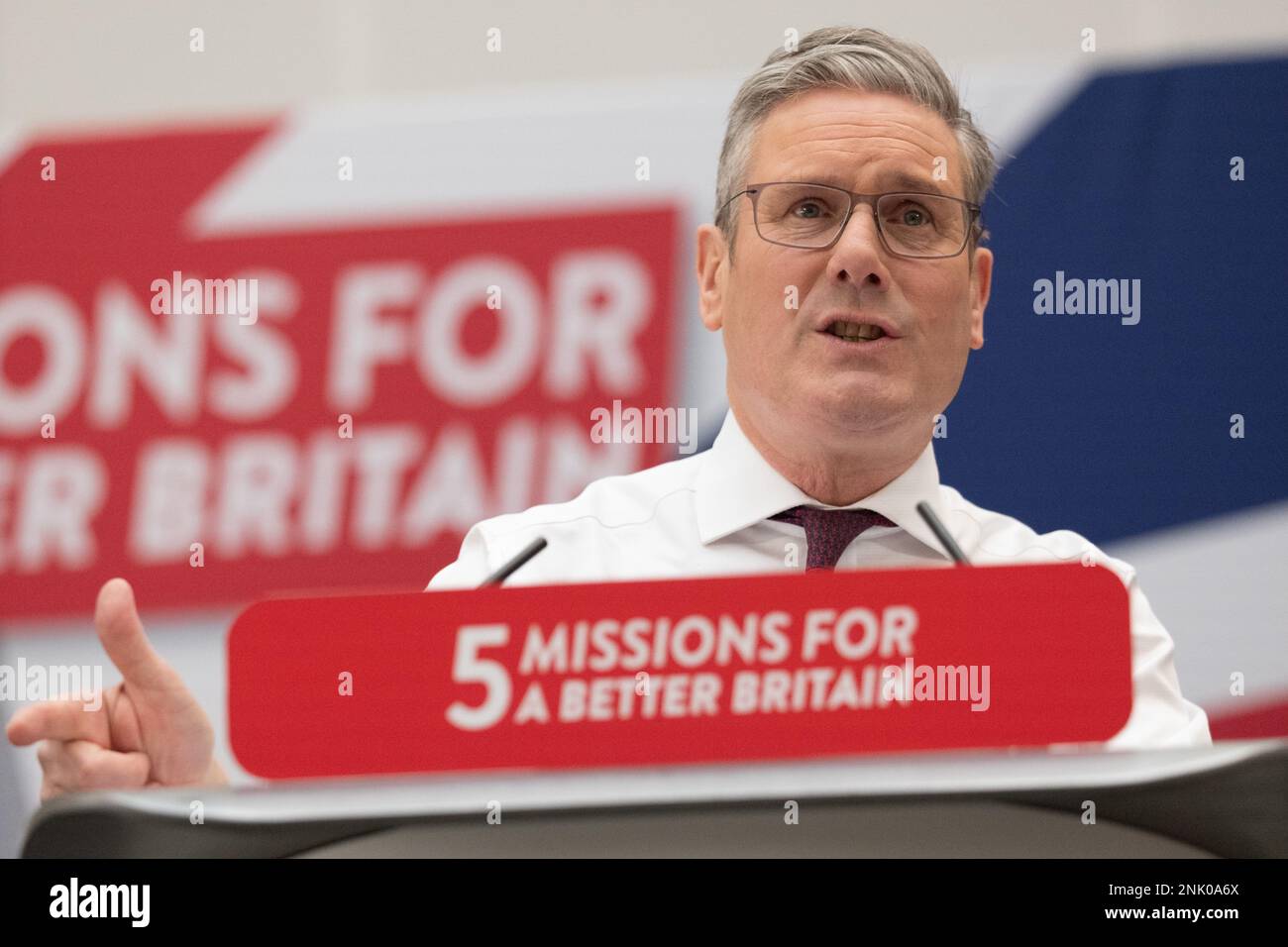 Manchester, UK. February 23rd, 2023. Keir Starmer launches five bold ...