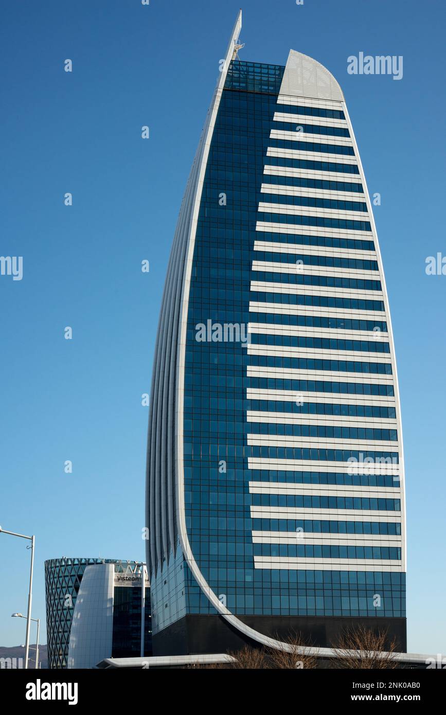 Capital Fort modern glass office building in Sofia, Bulgaria, Eastern ...