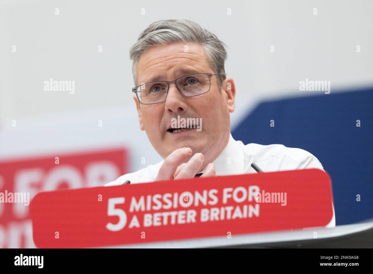 Manchester, UK. February 23rd, 2023. Keir Starmer launches five bold ...