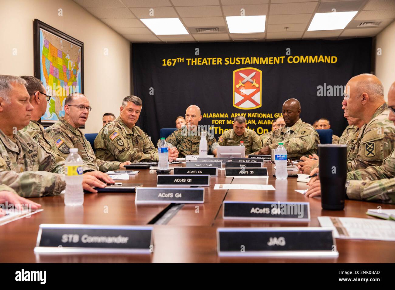Members of the 167th Theater Sustainment Command (TSC) command staff ...