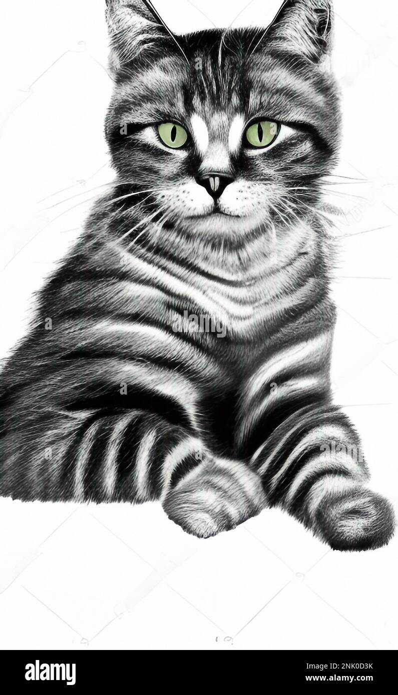 Cat drawing Cut Out Stock Images & Pictures - Alamy