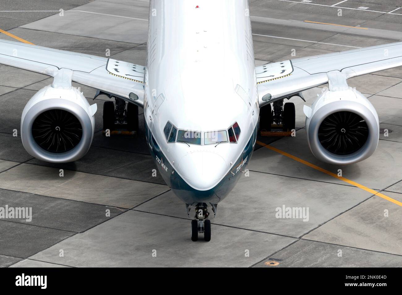 A Boeing 737-7 flight test airplane, the smallest in the Max family ...
