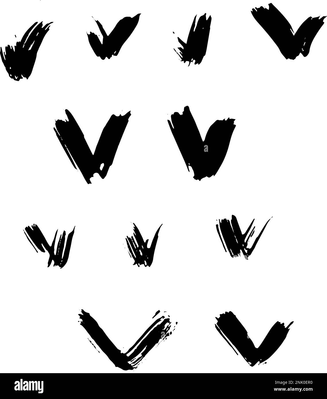 Hand Drawn Dry Brush Check Mark Set Stock Vector Image & Art - Alamy