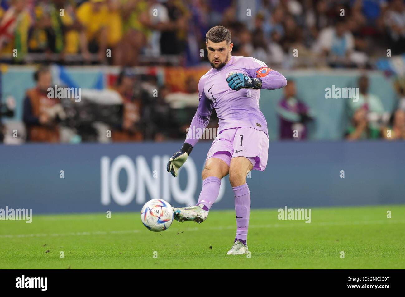 Mathew Ryan of Australia seen in action during the FIFA World Cup Qatar 2022 match between ...