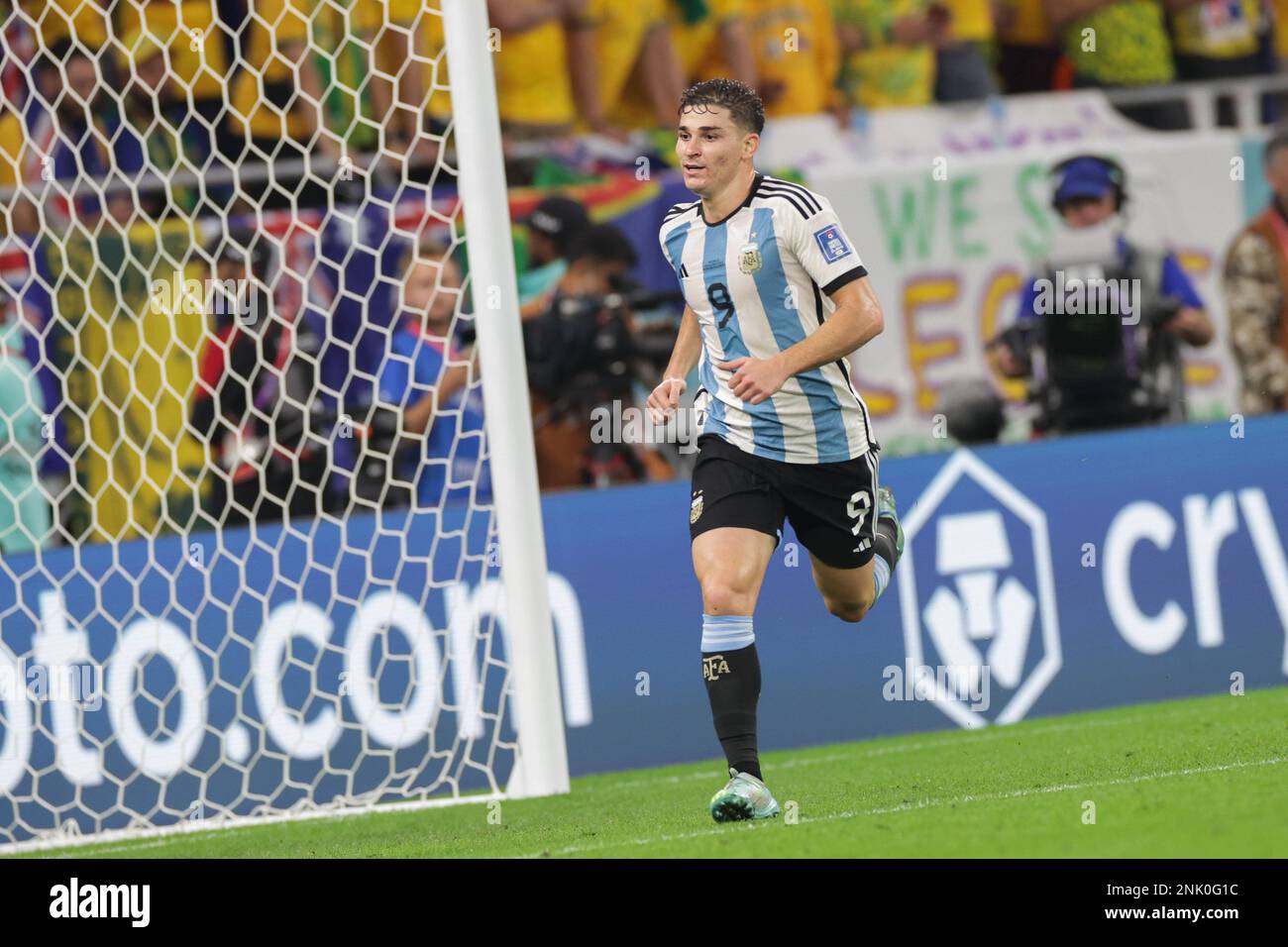 Julian Alvarez of Argentina seen in action during the FIFA World Cup ...