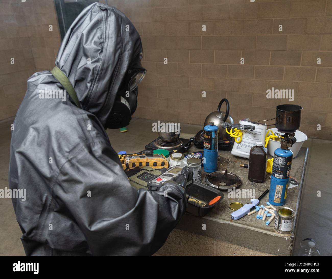 U.S. Marine Corps Cpl. John Rydz, a Chemical, Biological, Radiological ...