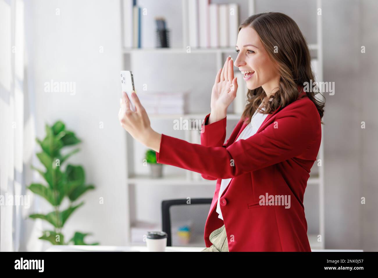 Concept of business investment or working woman, Businesswoman wearing ...