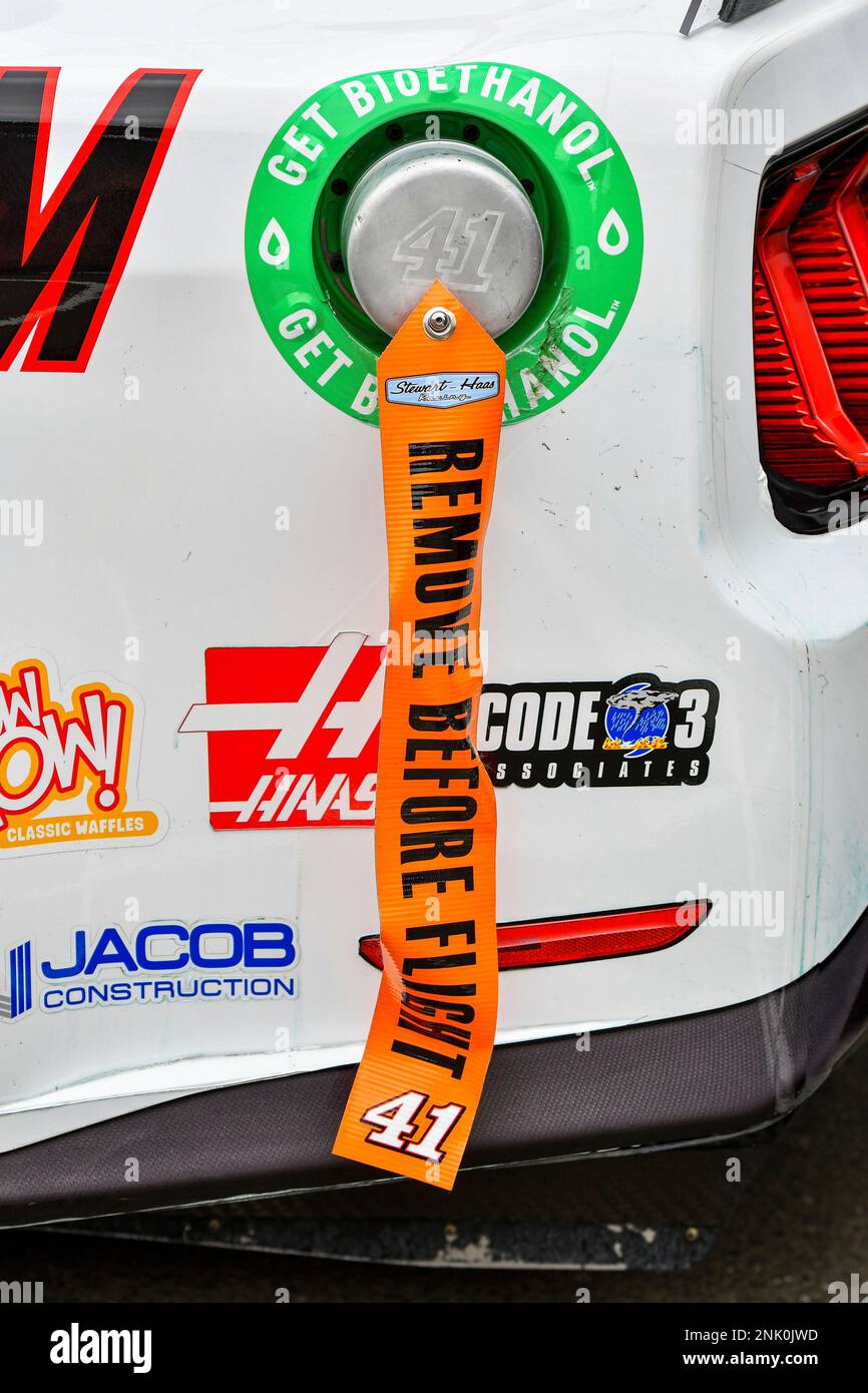 SONOMA, CA - JUNE 12: A gas tag hangs from the Ford of Cody Custer (41 ...