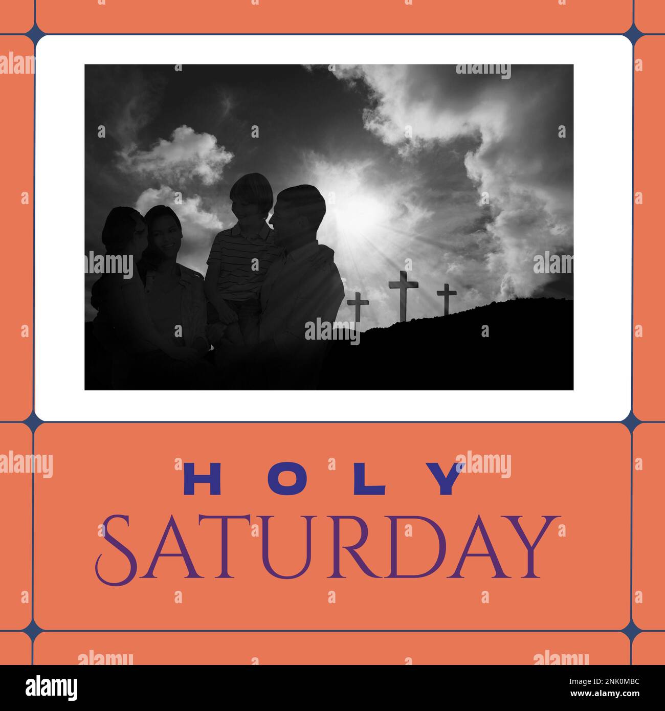 Composition of holy saturday text and copy space with three christian ...