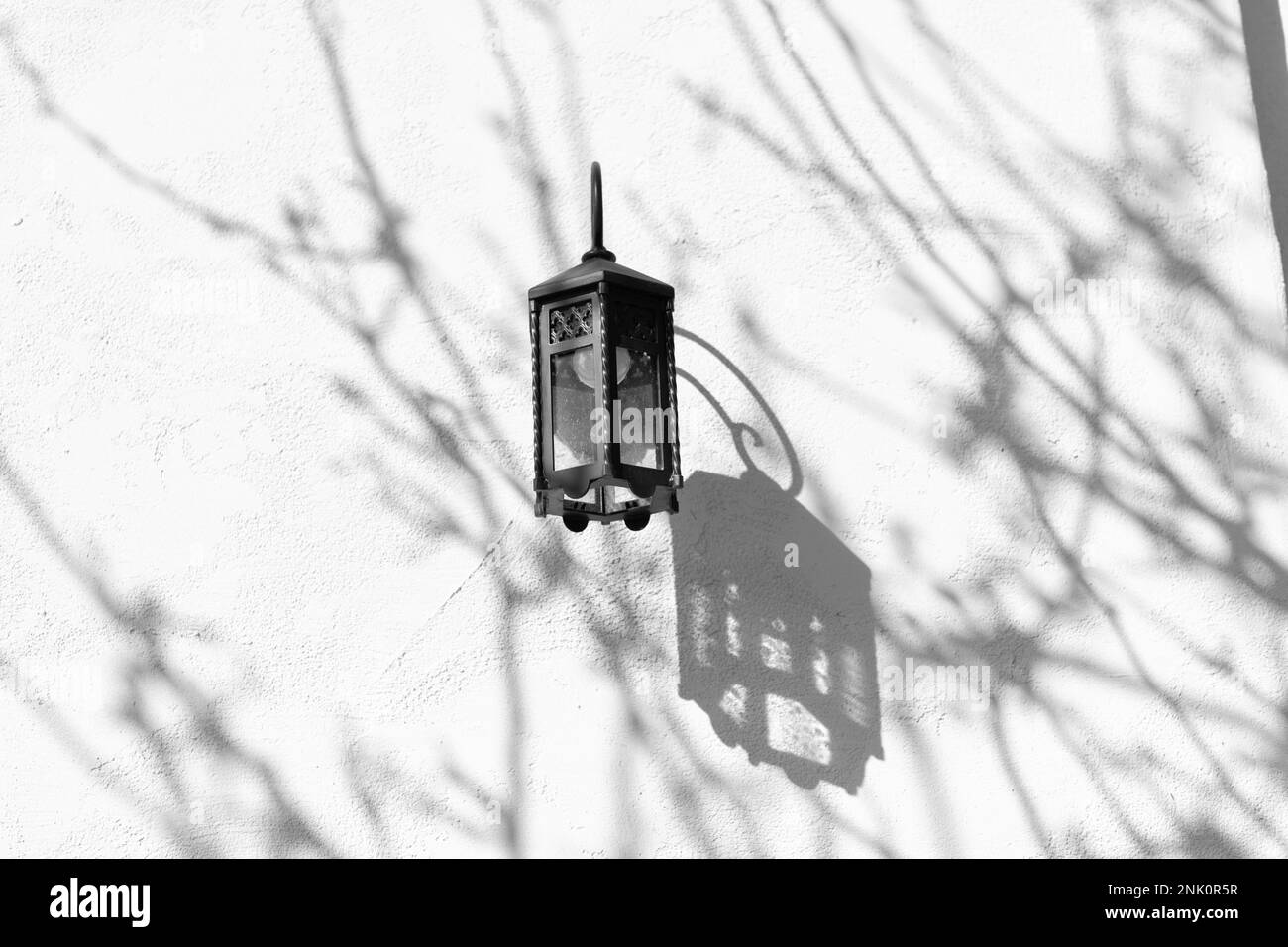 street lamp lantern on wall with shades Stock Photo - Alamy