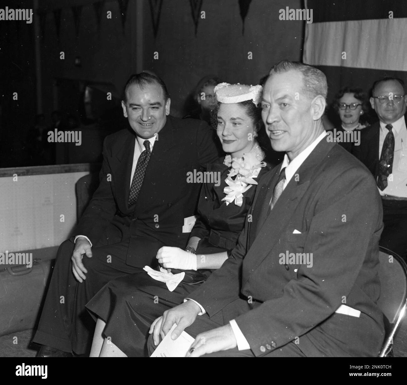 Senator Joseph McCarthy and his wife with Ward Bond, February 1954 (Ken ...
