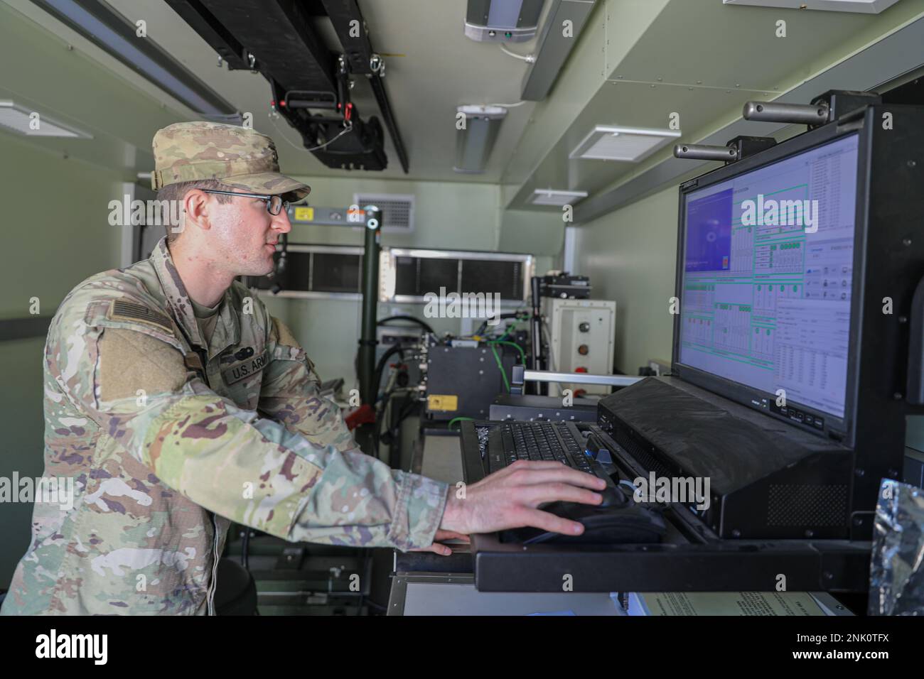 U.S. Army Pfc. Levi Green, an automatic test systems operator and ...
