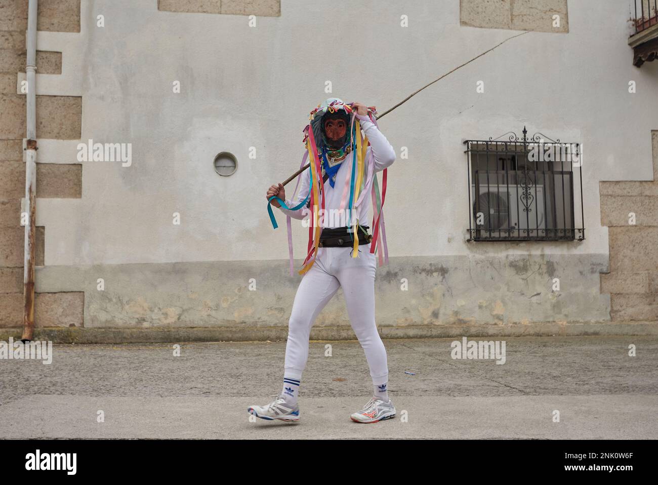 Unanua, Spain. 21st Feb, 2023. A "mamuxarro" typical character of the ...