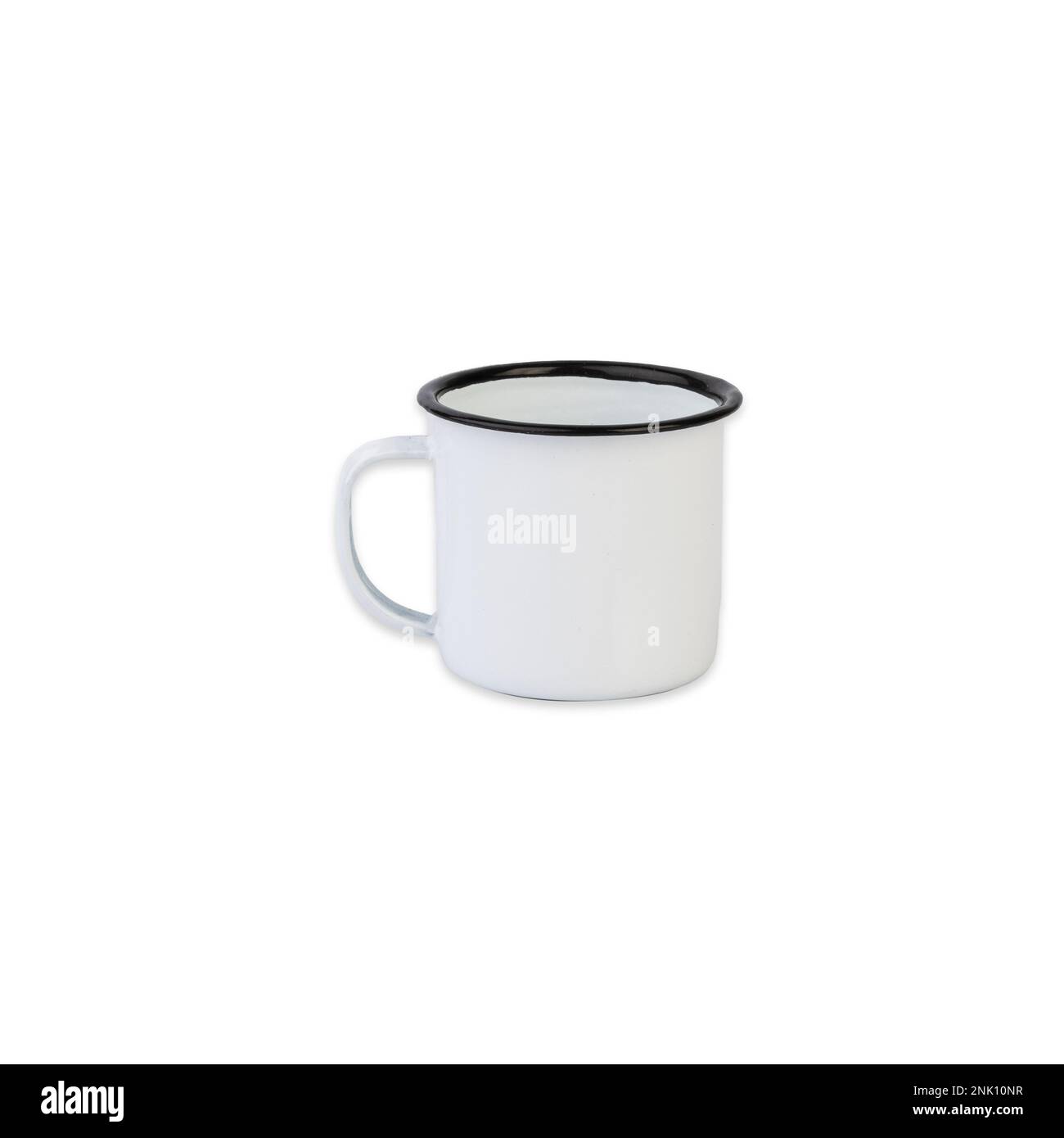 White metal coffee cup isolated over white background Stock Photo - Alamy